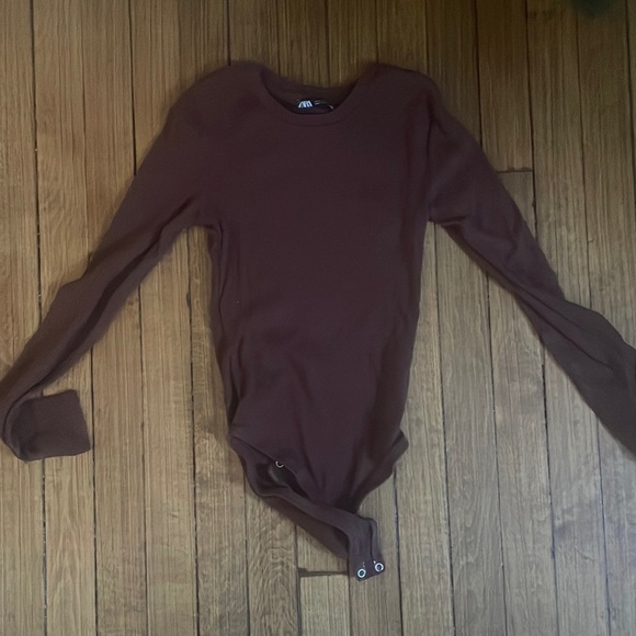 Zara | Tops | Zara Ribbed Bodysuit | Poshmark